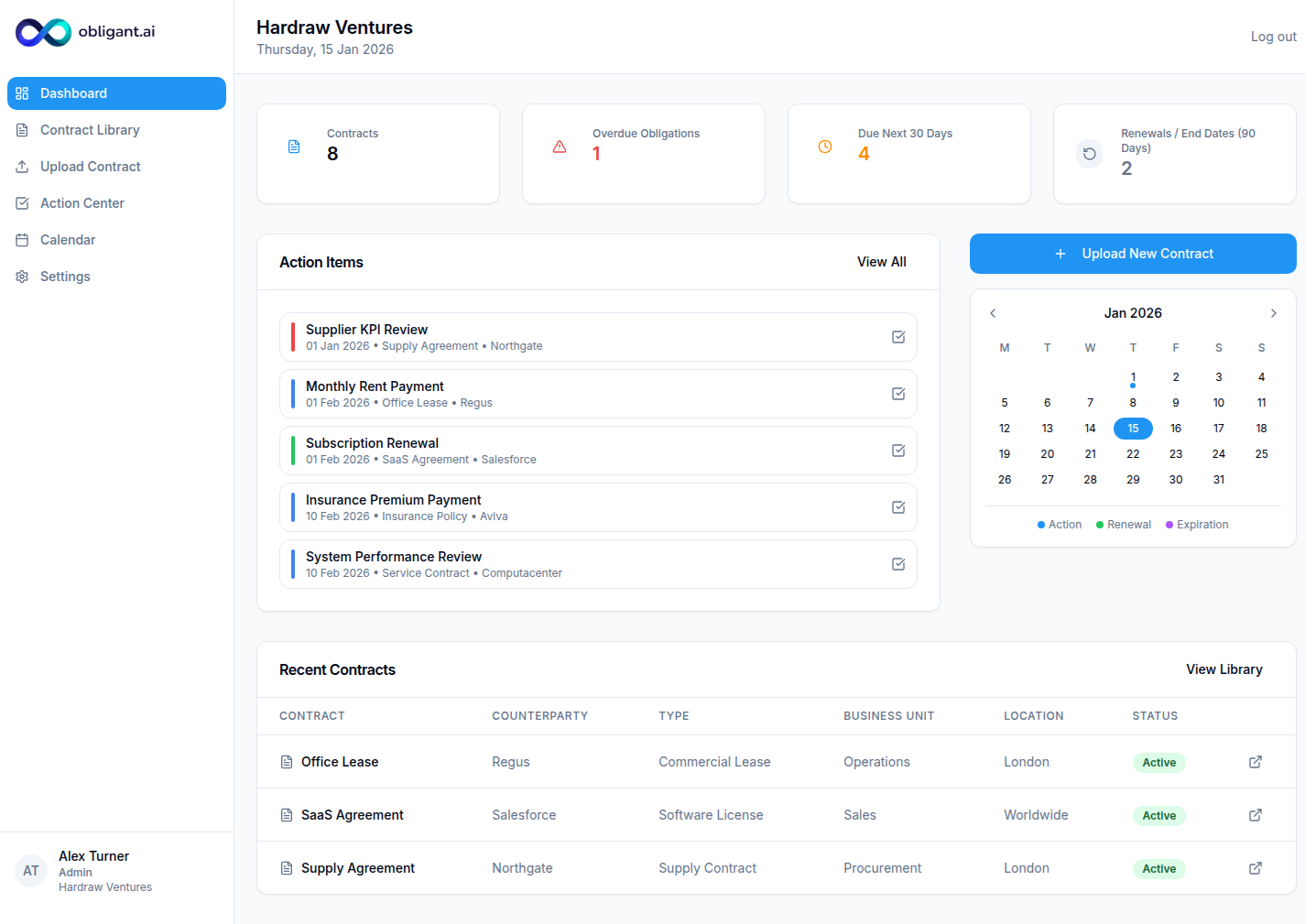 obligant.ai - AI-Powered Contract Management Platform